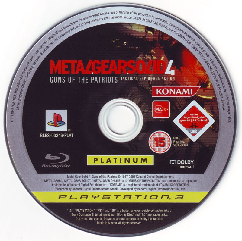 Metal Gear Solid 4: Guns of the Patriots cover or packaging material ...