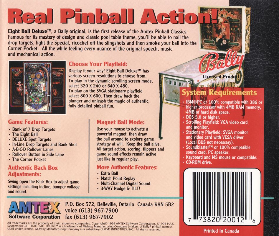 Eight Ball Deluxe cover or packaging material - MobyGames