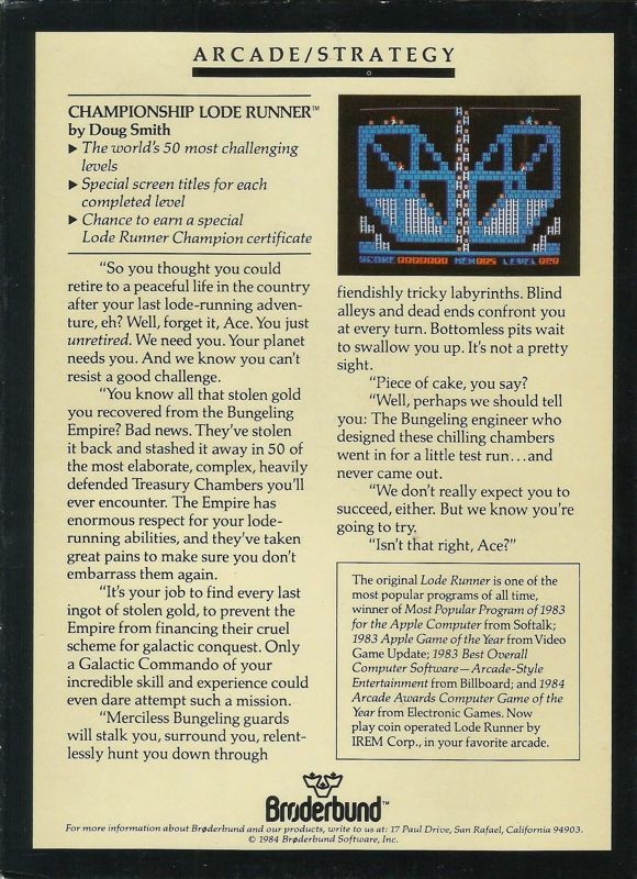 Championship Lode Runner cover or packaging material - MobyGames