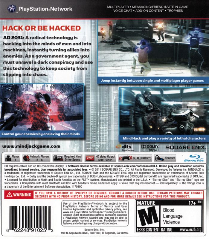 Mindjack cover or packaging material - MobyGames