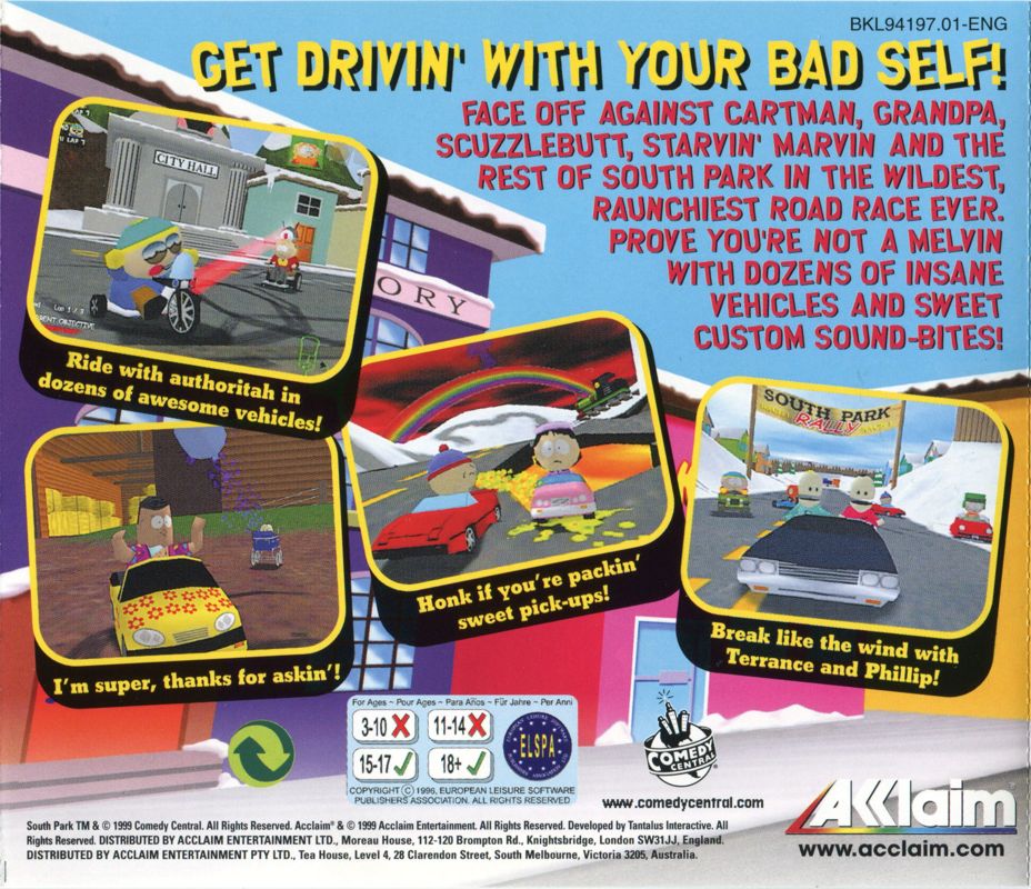South Park Rally cover or packaging material - MobyGames