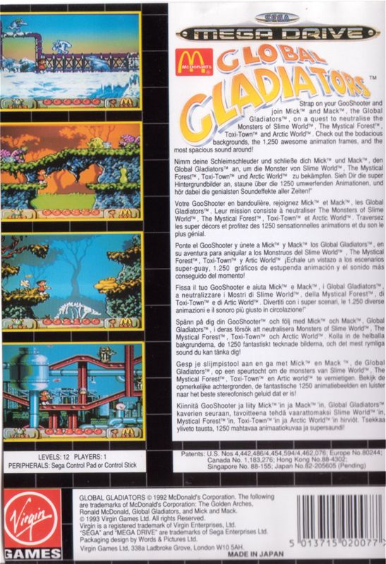 Mick & Mack as the Global Gladiators cover or packaging material ...