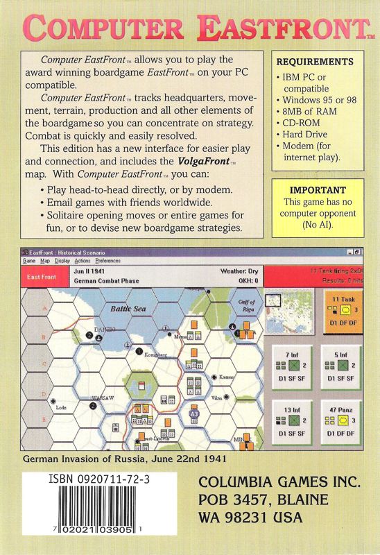 Computer EastFront cover or packaging material - MobyGames
