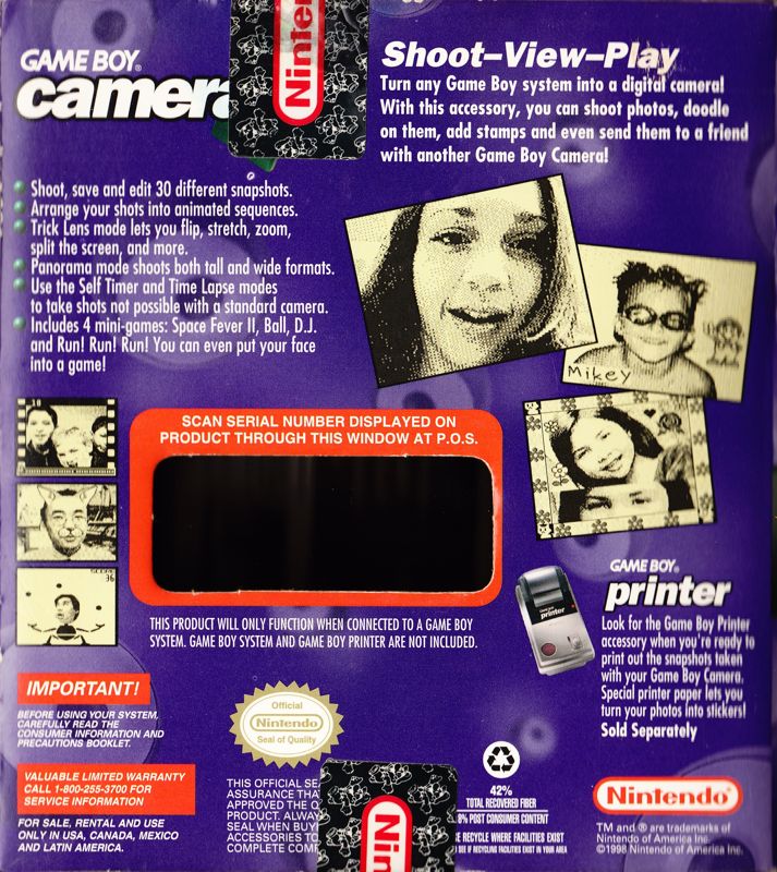 Game Boy Camera (included games) cover or packaging material - MobyGames