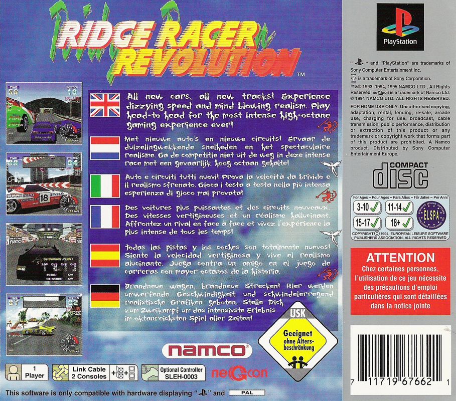 Ridge Racer Revolution cover or packaging material - MobyGames