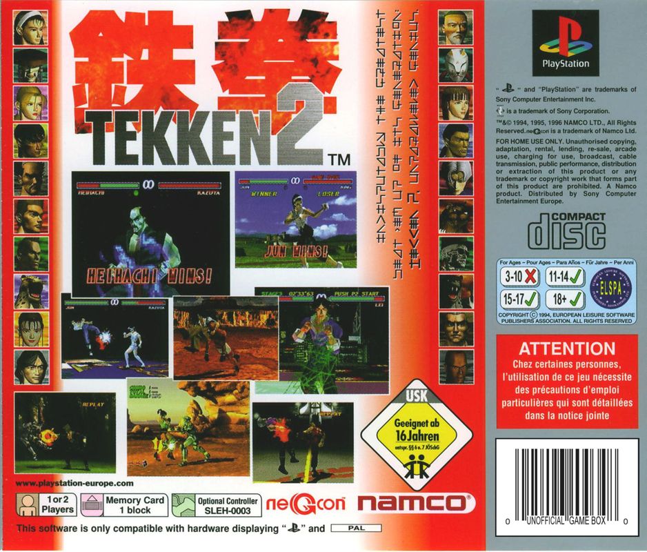 Tekken 2 cover or packaging material - MobyGames