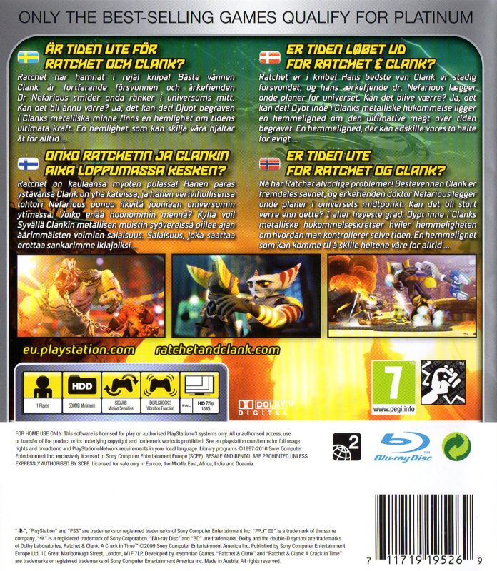 Ratchet & Clank Future: A Crack in Time cover or packaging material ...