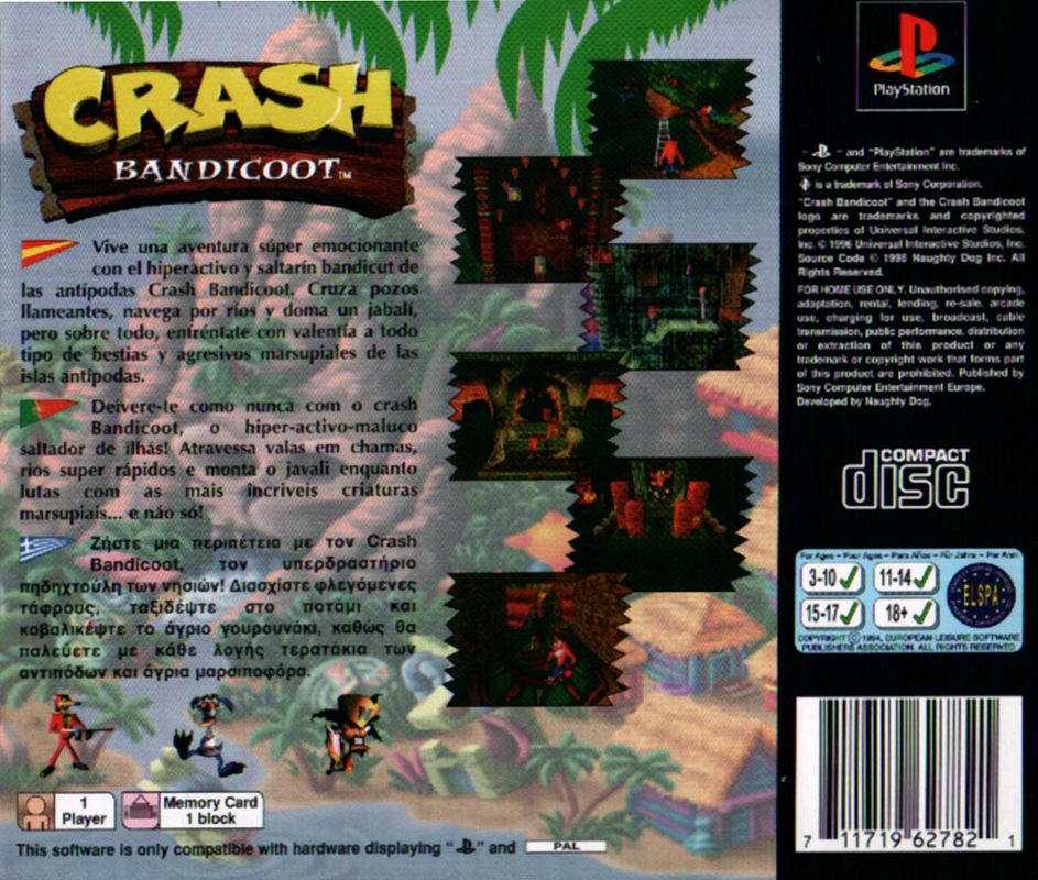 Crash Bandicoot cover or packaging material - MobyGames