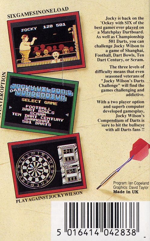 Jocky Wilson's Compendium of Darts cover or packaging material - MobyGames