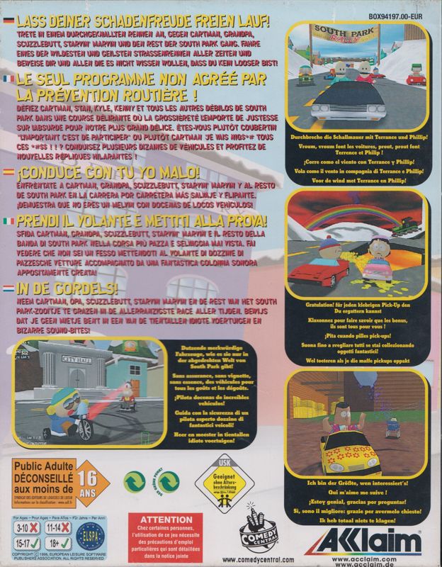 South Park Rally cover or packaging material - MobyGames