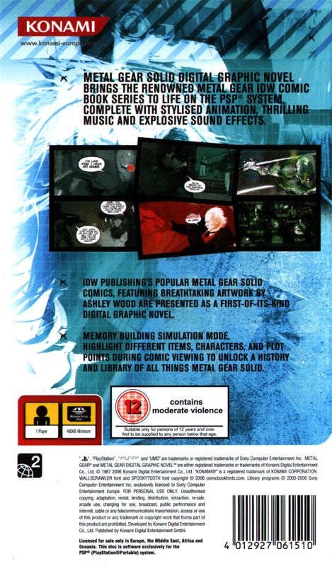 Metal Gear Solid: Digital Graphic Novel cover or packaging material ...