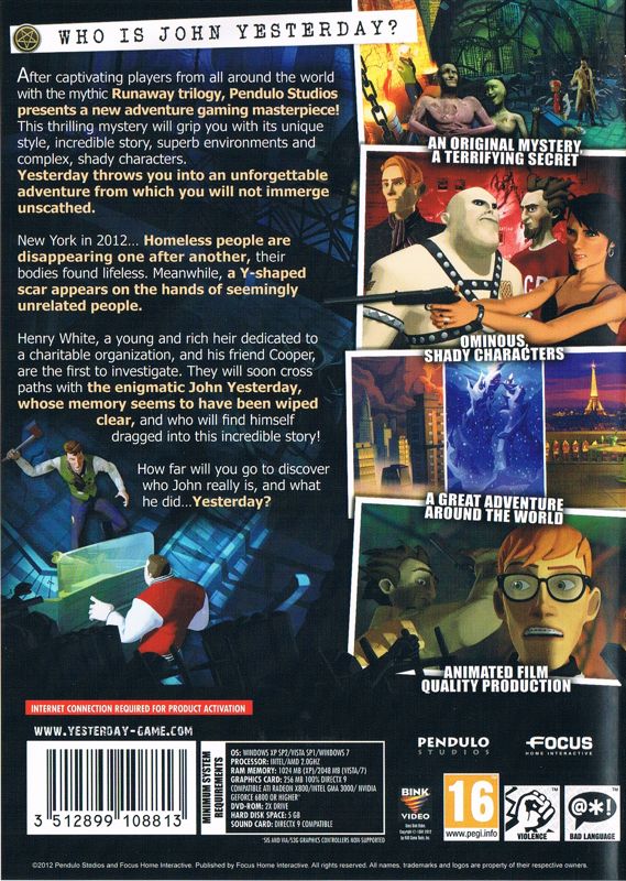 Yesterday cover or packaging material - MobyGames