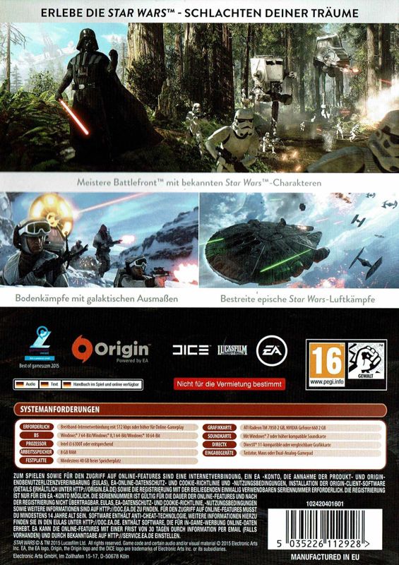 Star Wars: Battlefront cover or packaging material - MobyGames