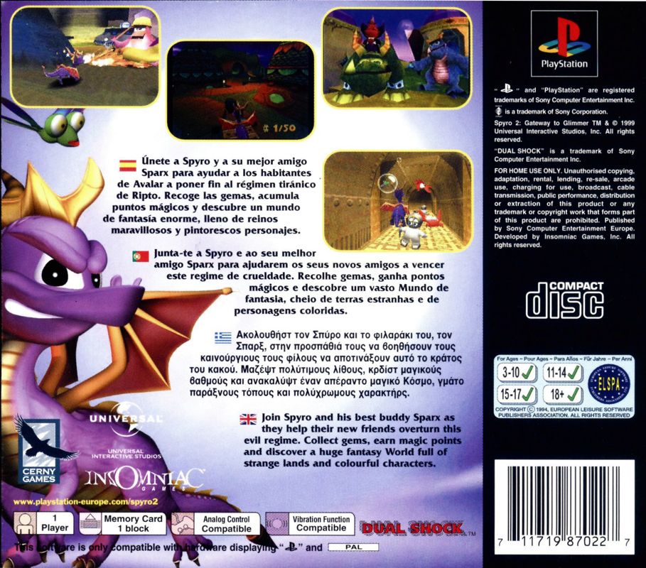 Spyro 2: Ripto's Rage! cover or packaging material - MobyGames