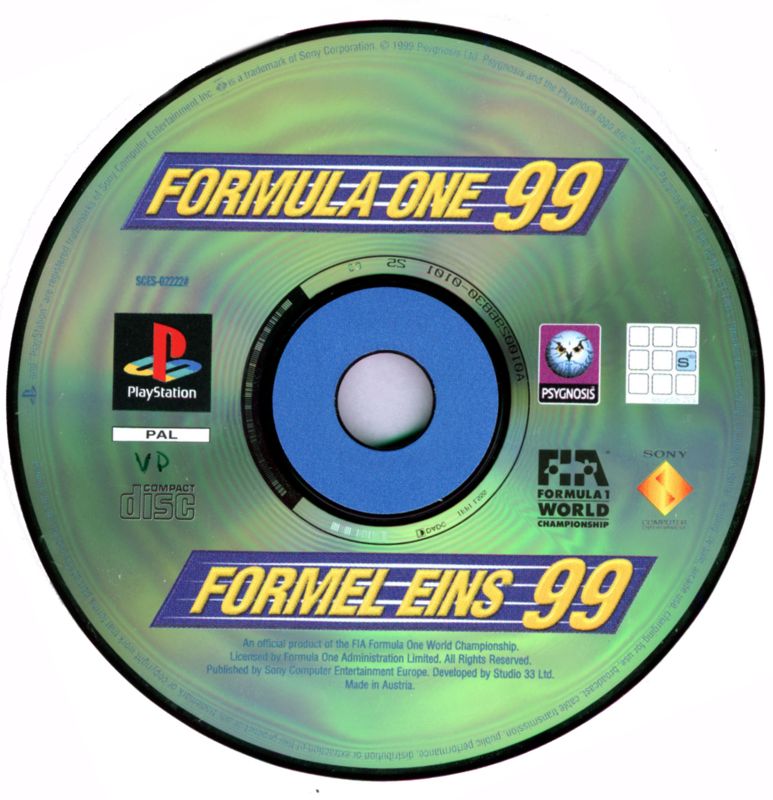 Formula One 99 cover or packaging material - MobyGames