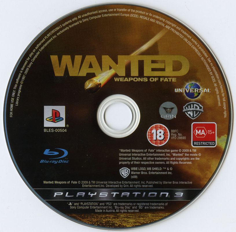 Wanted: Weapons of Fate cover or packaging material - MobyGames