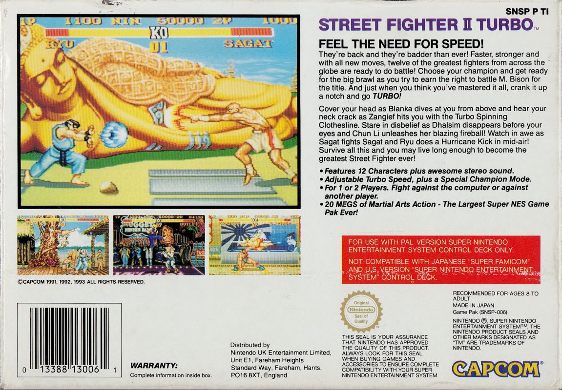 Street Fighter II Turbo cover or packaging material - MobyGames