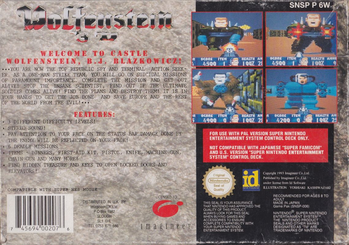 Wolfenstein 3D cover or packaging material - MobyGames
