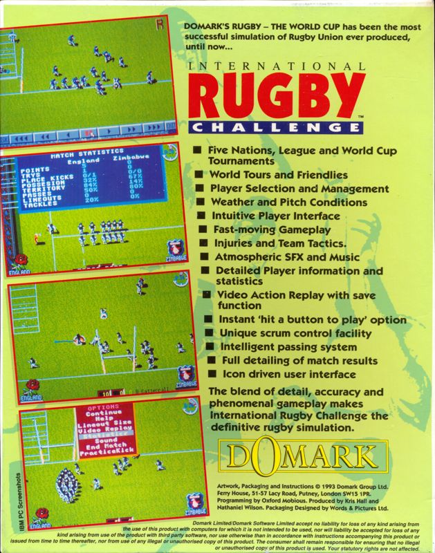 International Rugby Challenge cover or packaging material - MobyGames