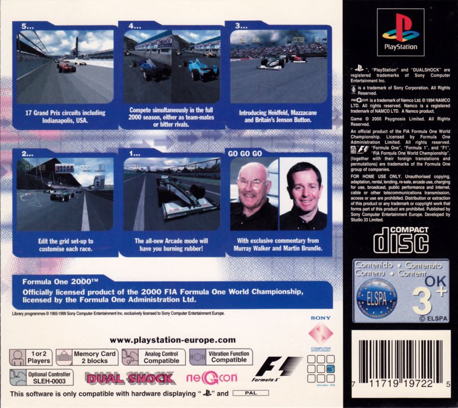 Formula One 2000 cover or packaging material - MobyGames