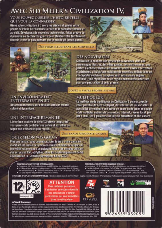 Sid Meier's Civilization IV cover or packaging material - MobyGames