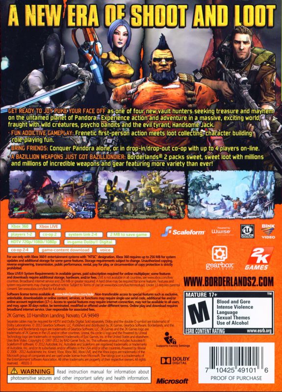 Borderlands 2 cover or packaging material - MobyGames