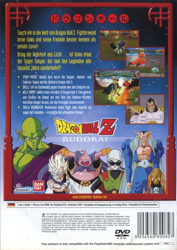 Dragon Ball Z: Budokai cover or packaging material - MobyGames
