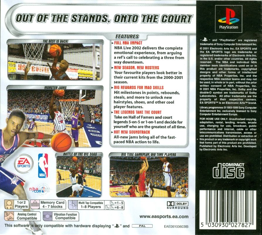 NBA Live 2002 cover or packaging material - MobyGames