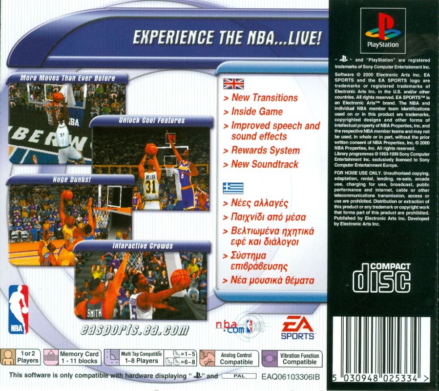 NBA Live 2001 cover or packaging material - MobyGames