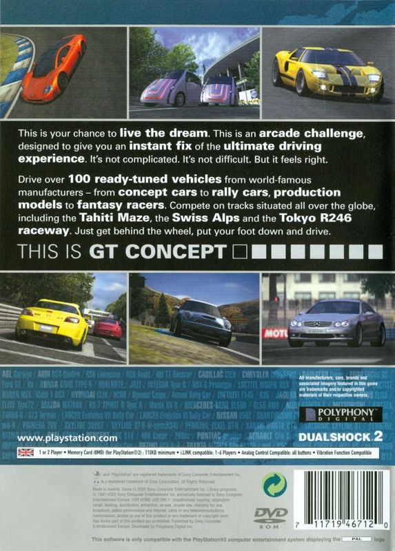 Gran Turismo Concept: 2002 Tokyo-Geneva cover or packaging material ...