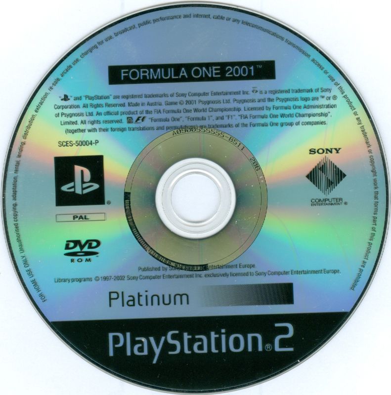 Formula One 2001 cover or packaging material - MobyGames