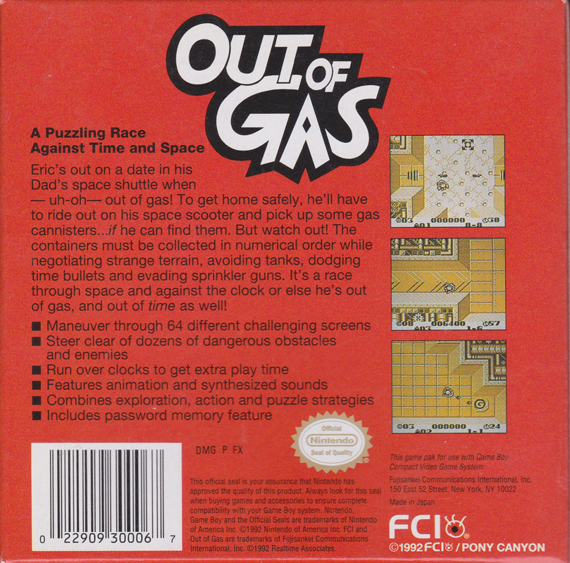 Out of Gas cover or packaging material - MobyGames