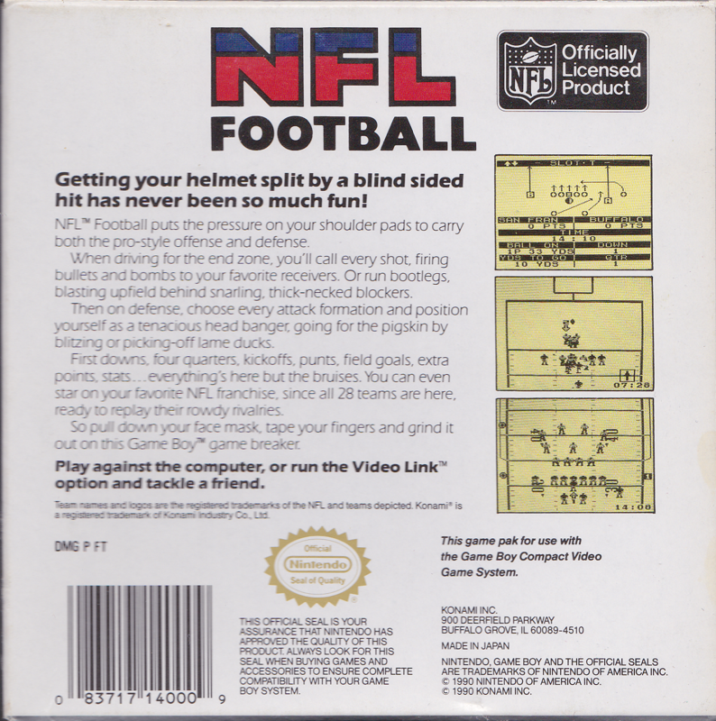 NFL Football cover or packaging material - MobyGames