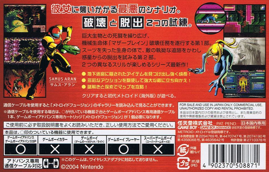 Metroid: Zero Mission cover or packaging material - MobyGames