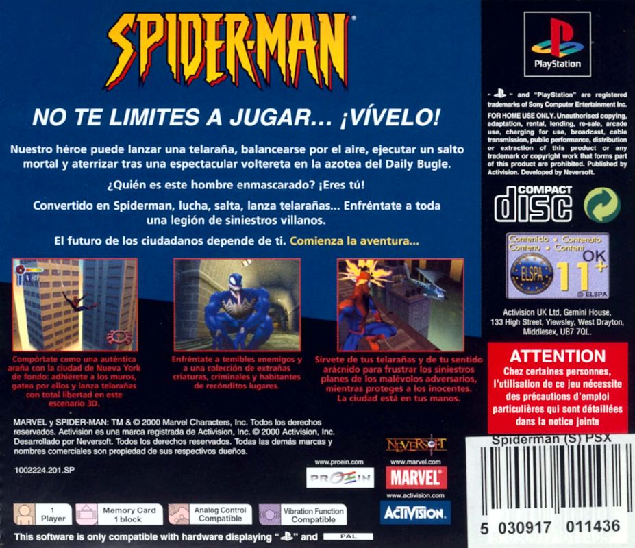 Spider-Man cover or packaging material - MobyGames