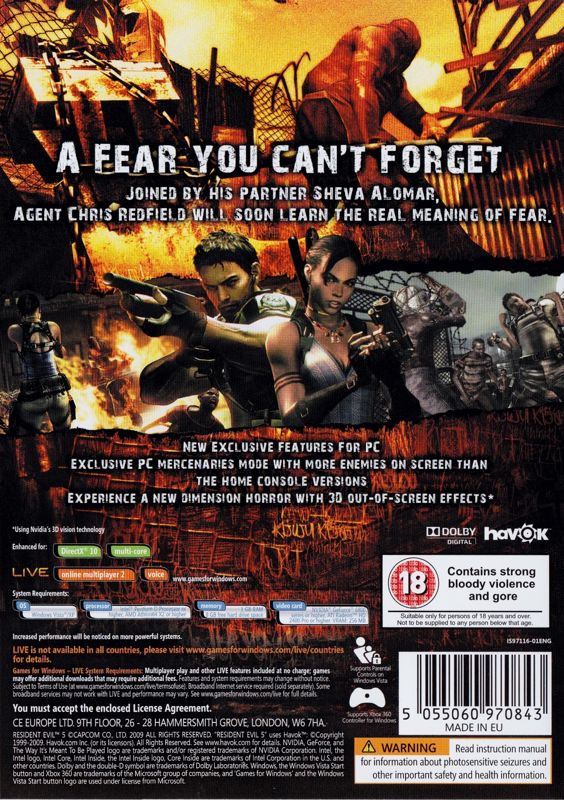 Resident Evil 5 cover or packaging material - MobyGames