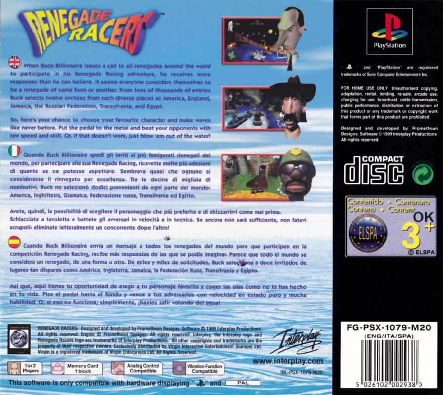 Renegade Racers cover or packaging material - MobyGames