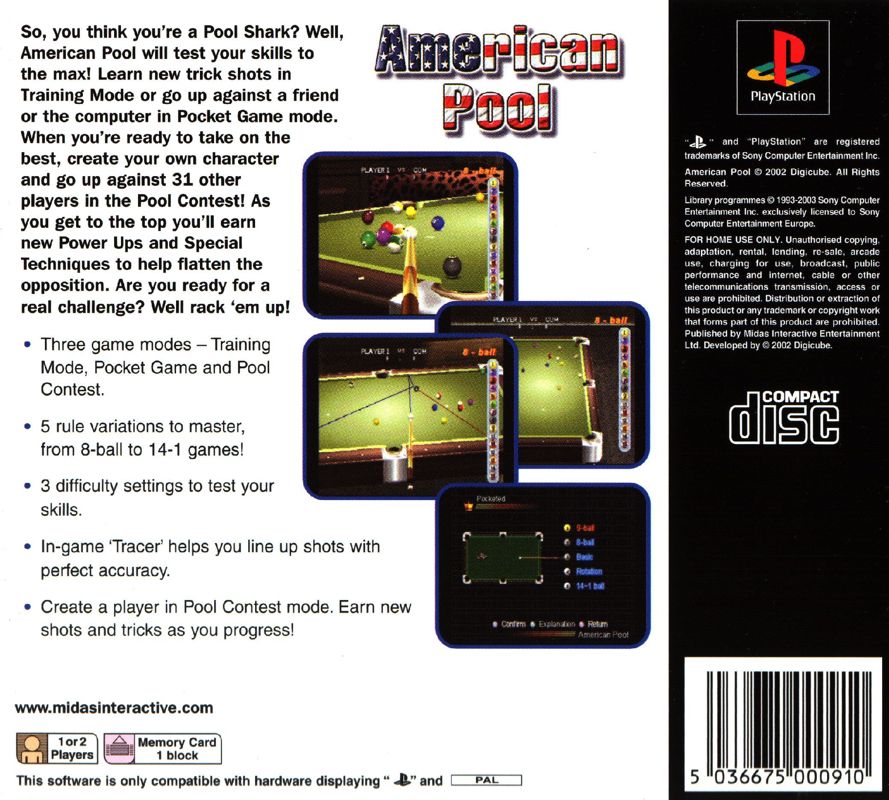 American Pool cover or packaging material - MobyGames