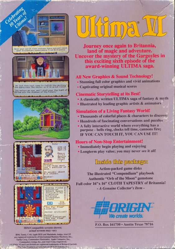 Ultima VI: The False Prophet cover or packaging material - MobyGames