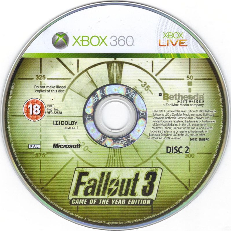 Fallout 3: Game of the Year Edition cover or packaging material - MobyGames