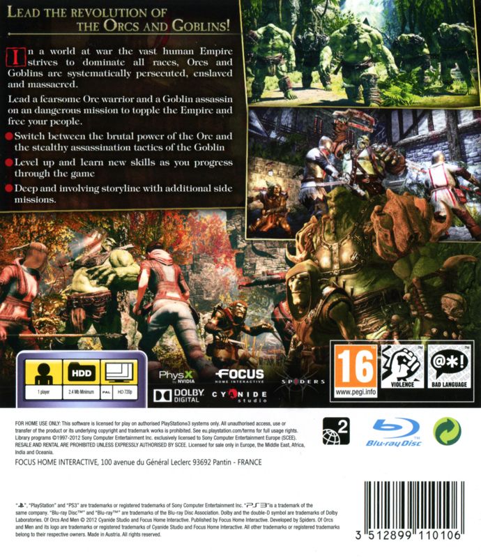 Of Orcs and Men cover or packaging material - MobyGames