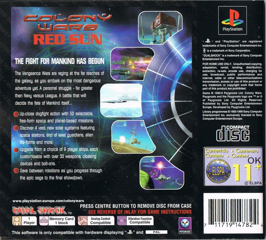 Colony Wars III: Red Sun cover or packaging material - MobyGames