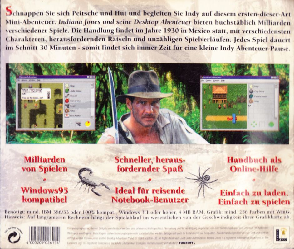 Indiana Jones and his Desktop Adventures cover or packaging material ...