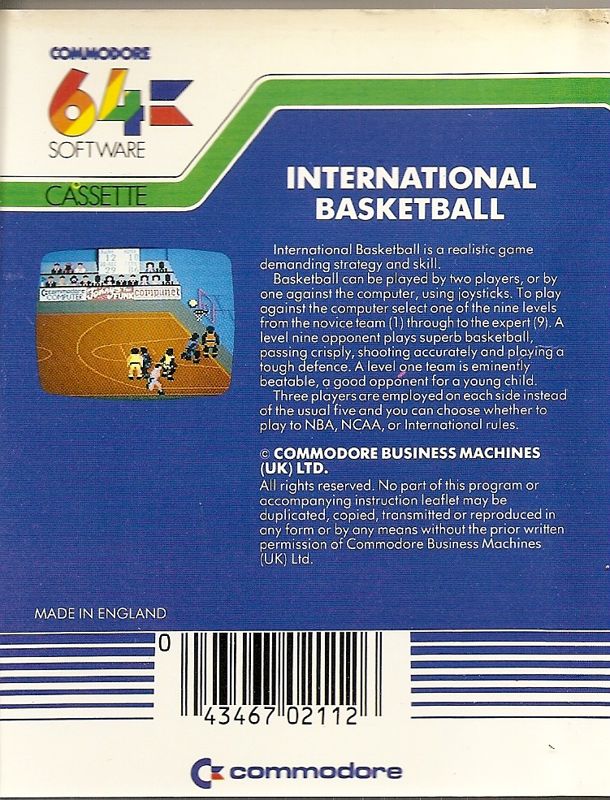 International Basketball cover or packaging material - MobyGames