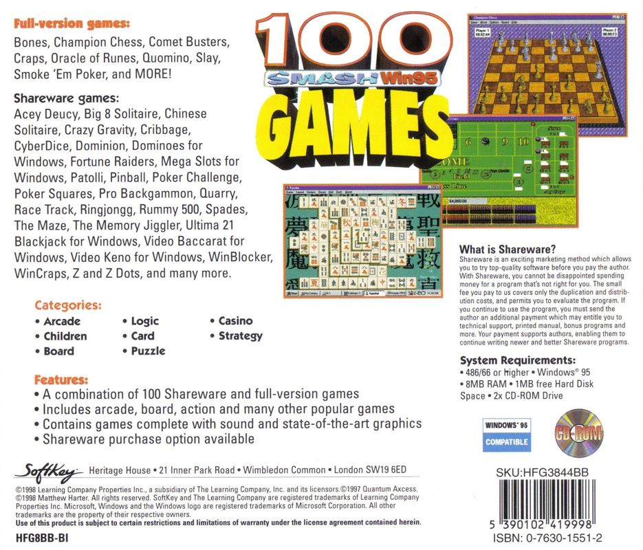 100 Smash Win95 Games cover or packaging material - MobyGames