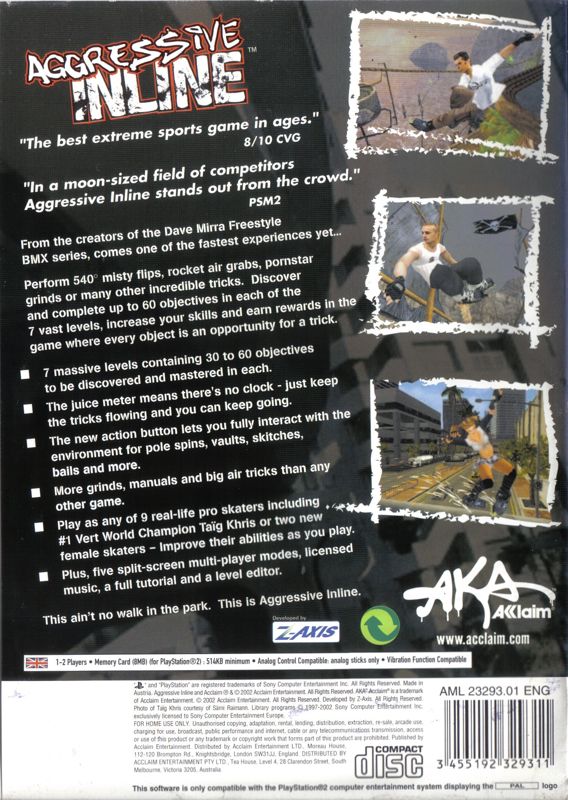 Aggressive Inline cover or packaging material - MobyGames