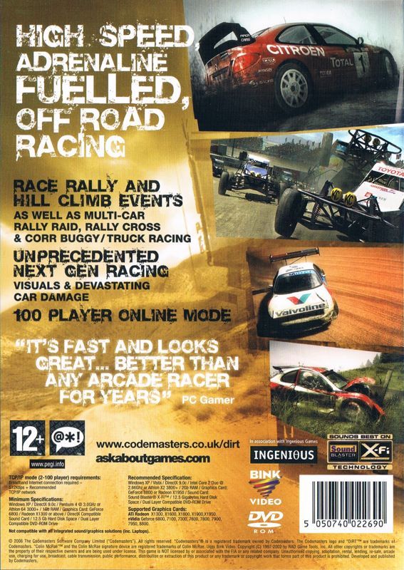 DiRT cover or packaging material - MobyGames