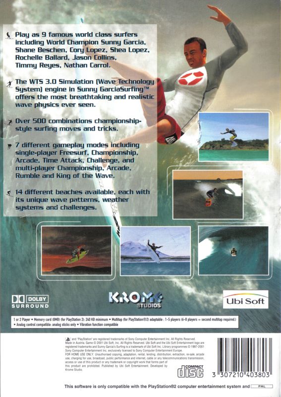 Sunny Garcia Surfing cover or packaging material - MobyGames