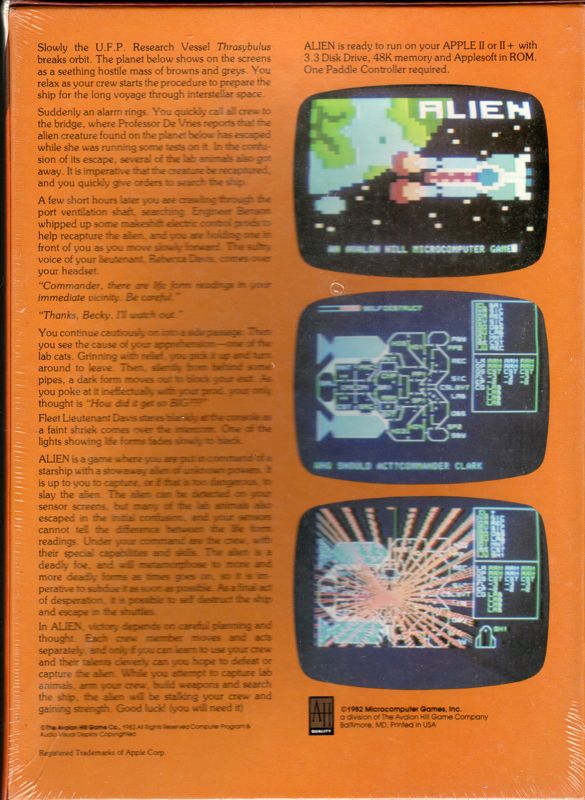 The Alien cover or packaging material - MobyGames