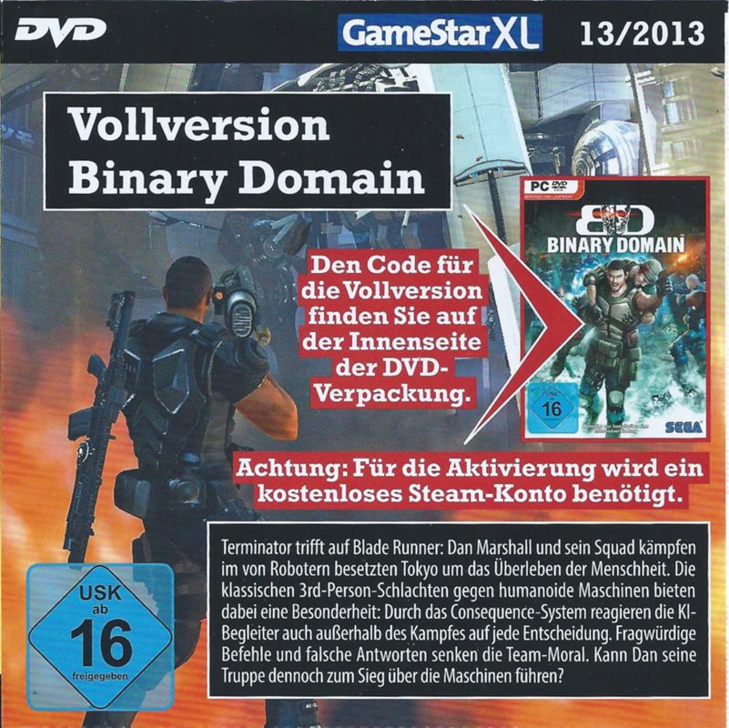 Binary Domain cover or packaging material - MobyGames